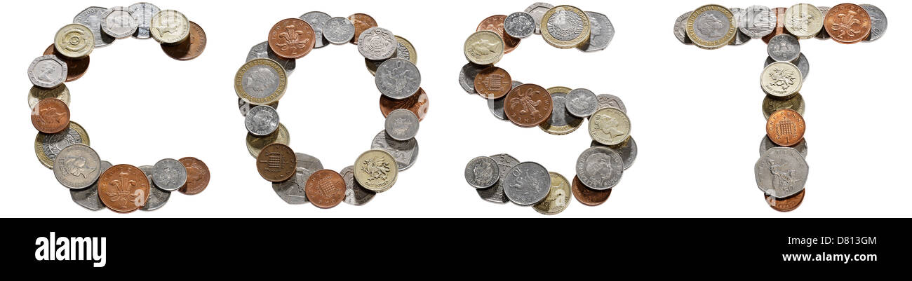 UK Coin font numbers letters words Stock Photo - Alamy
