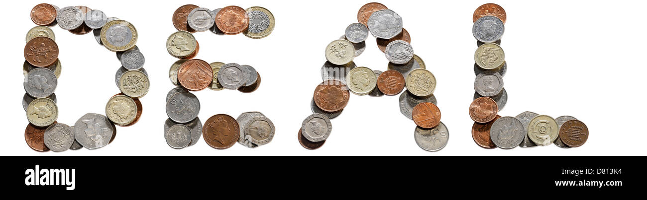 UK Coin font numbers letters words Stock Photo - Alamy
