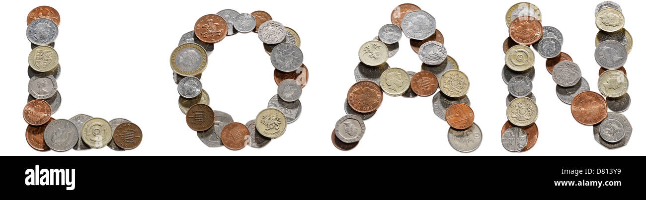 UK Coin font numbers letters words Stock Photo - Alamy