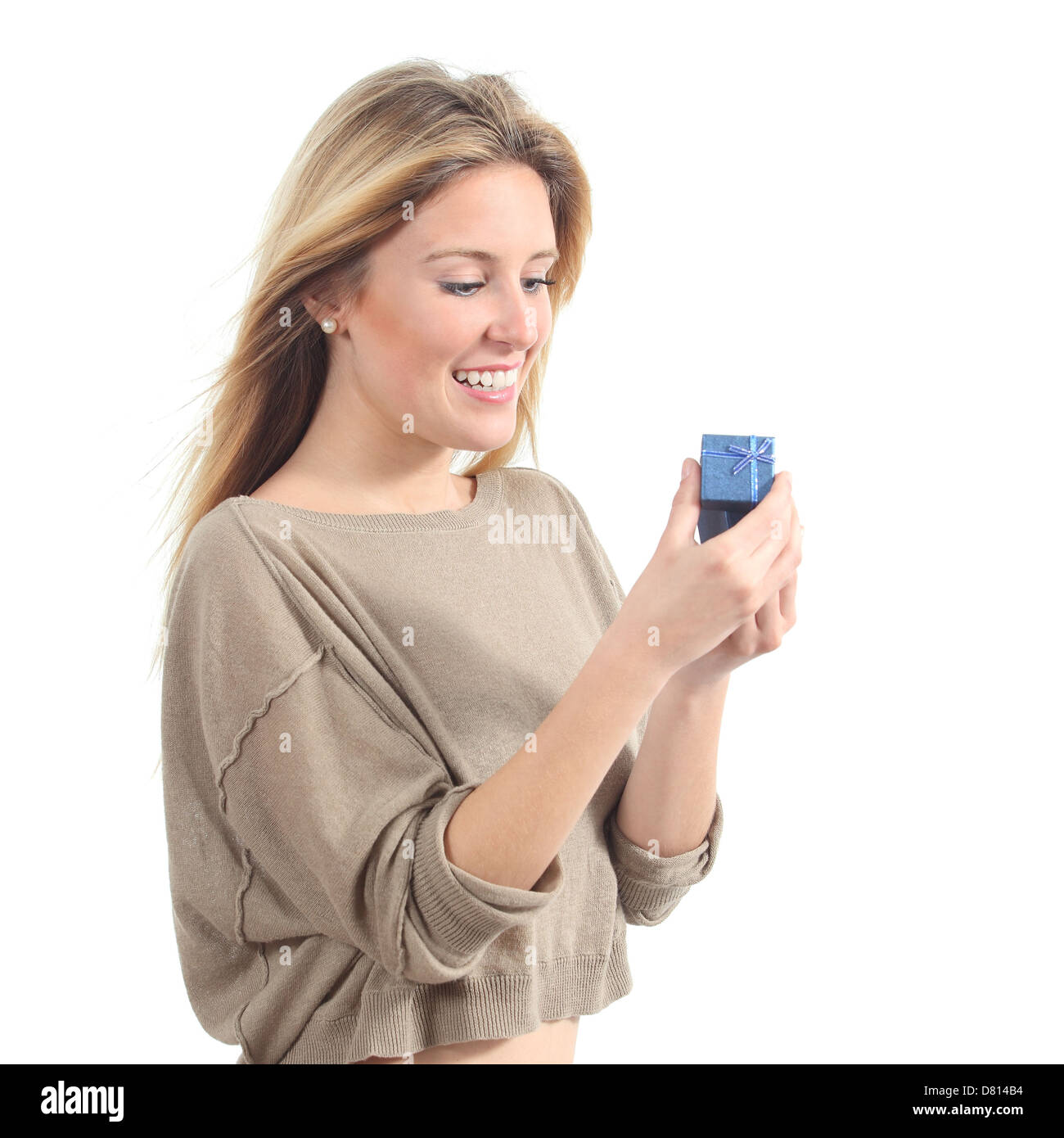 Person opening a gift hi-res stock photography and images - Alamy