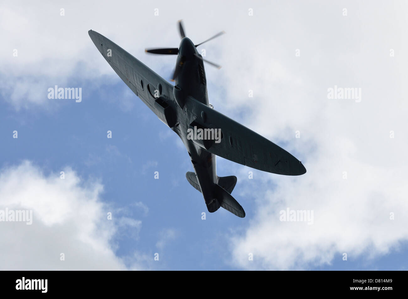 Spitfire of the Battle of Britain Memorial flight banking over Derwent ...