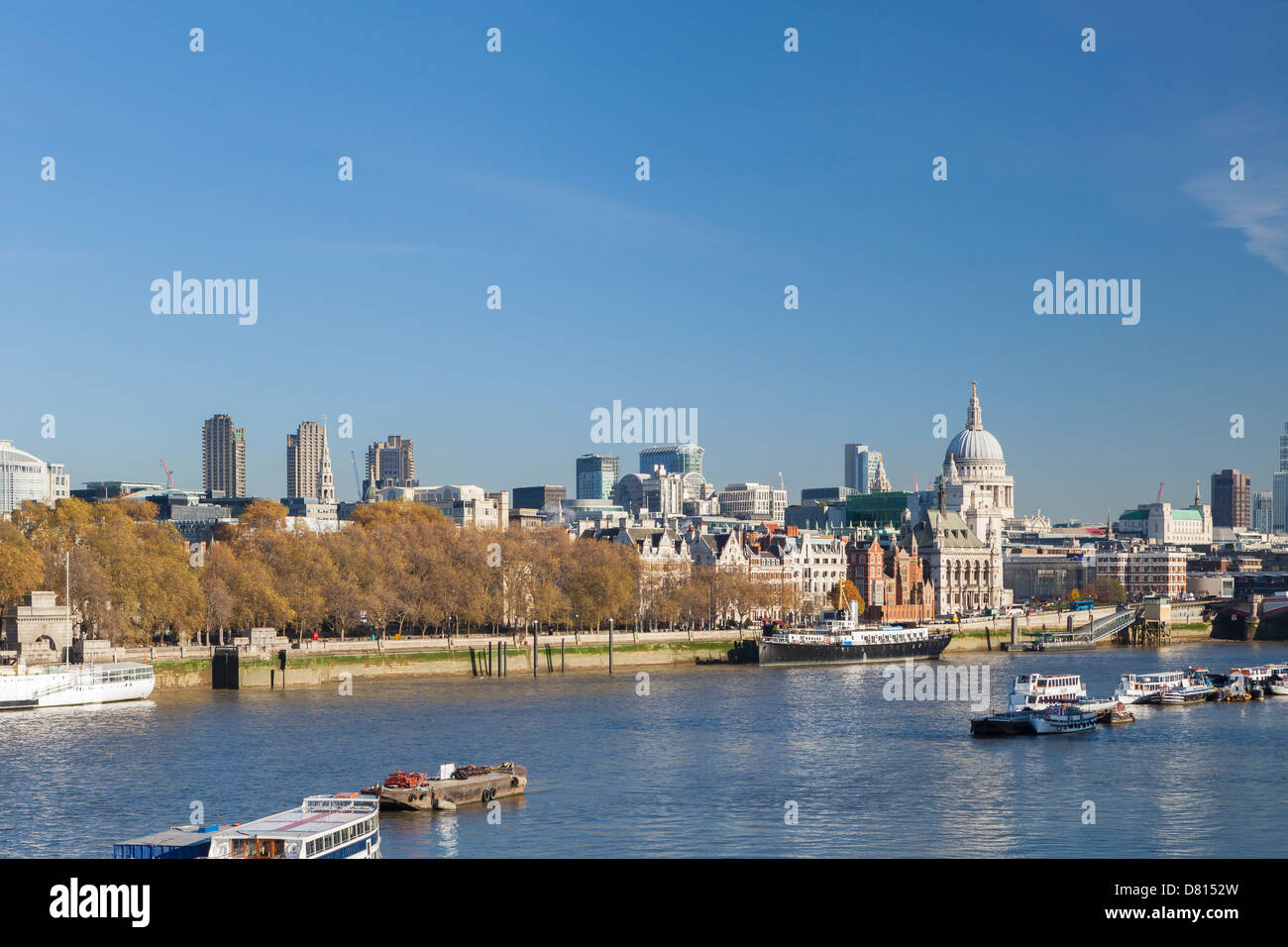 London skyline and river Thames, London, England Stock Photo - Alamy