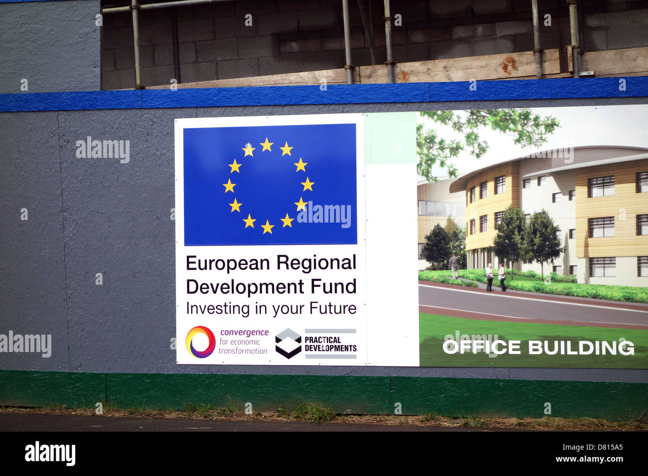 A European Regional Develoment Fund poster in the UK Stock Photo - Alamy