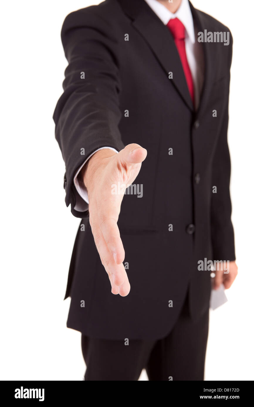 Young business man offering handshake Stock Photo - Alamy