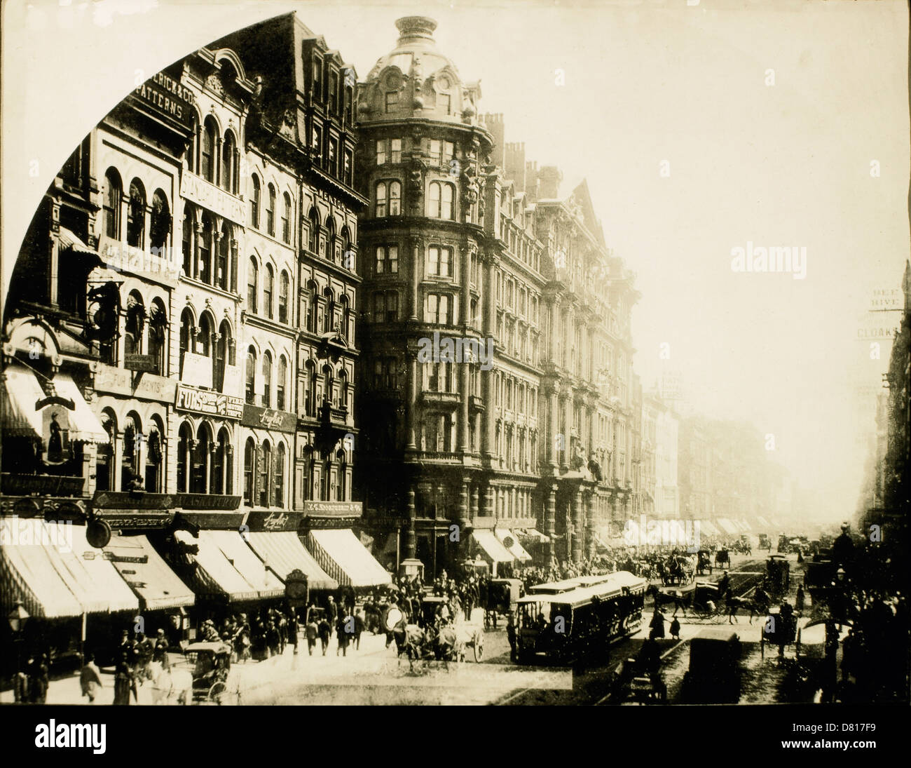 Street Scene, State Street, Chicago, Illinois, USA, Circa 1890 Stock ...