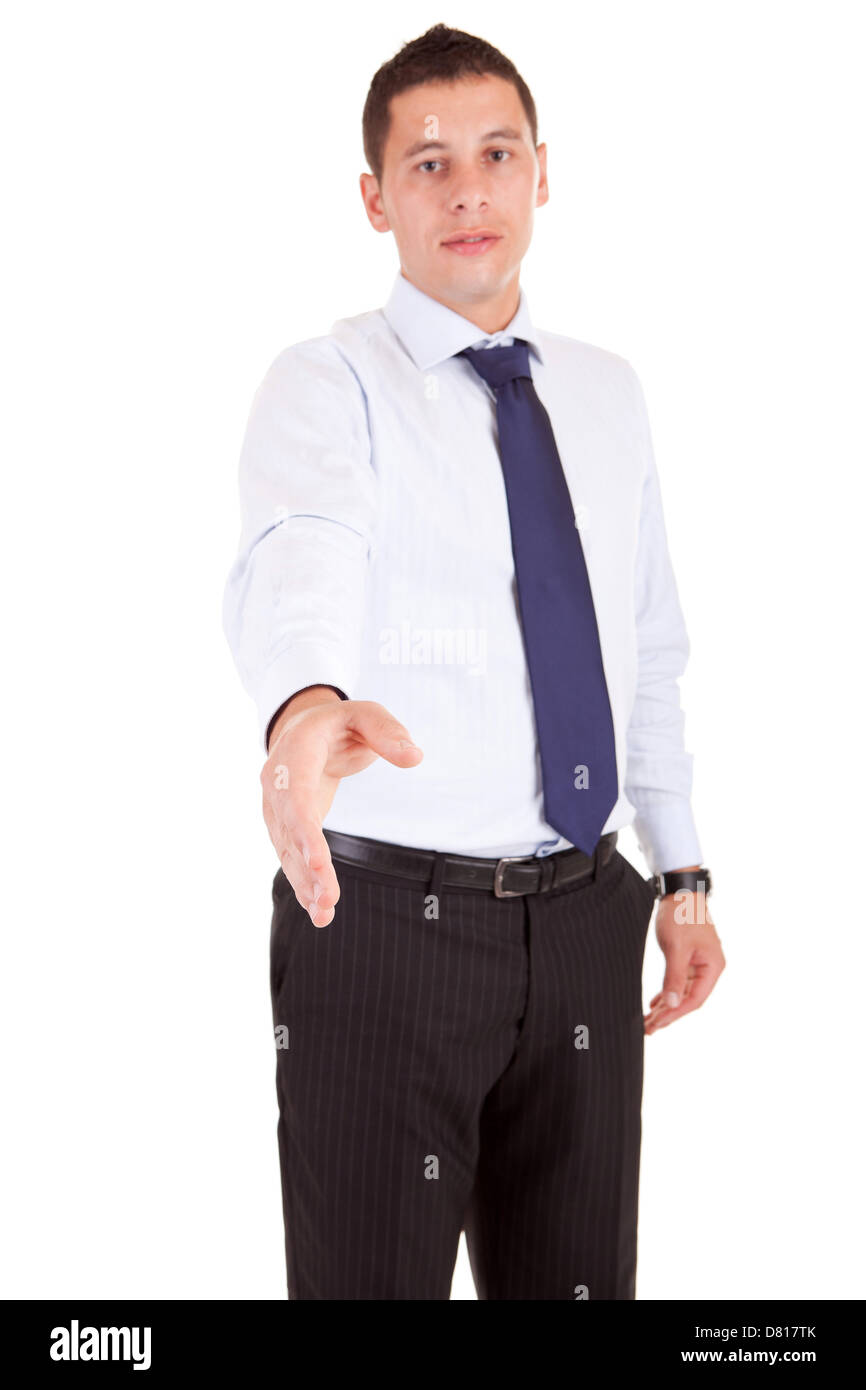 Young business man offering handshake Stock Photo - Alamy
