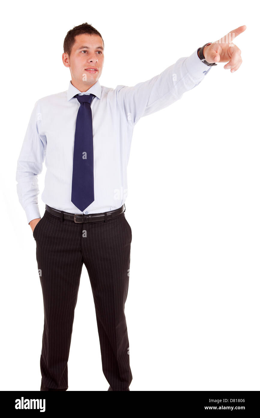 Young Business man, pointing forward Stock Photo - Alamy