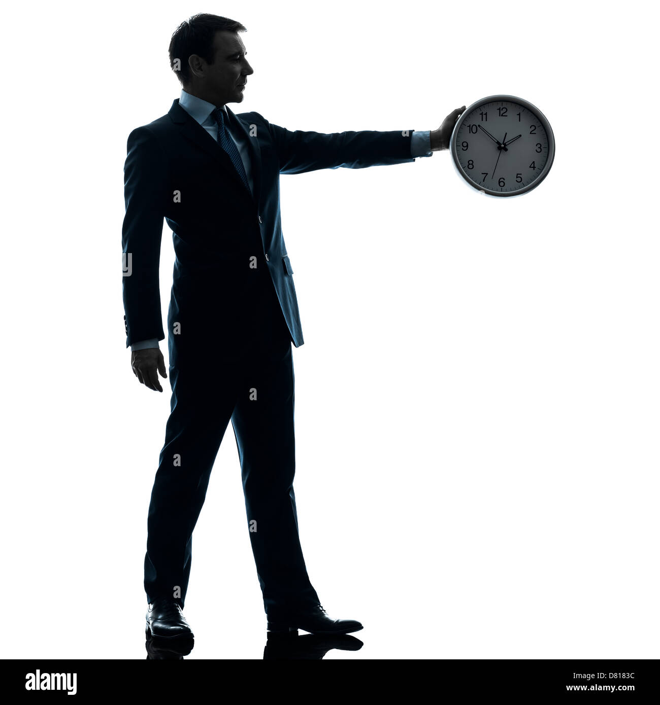 one businessman in silhouette studio isolated on white background Stock ...