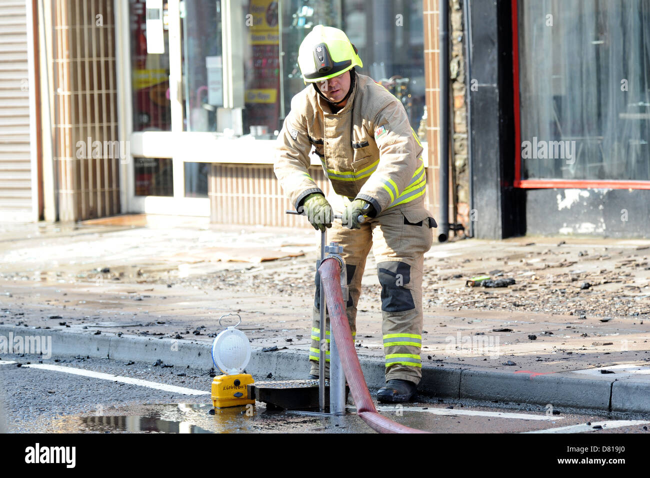 A South Wales firefighter in action Stock Photo - Alamy