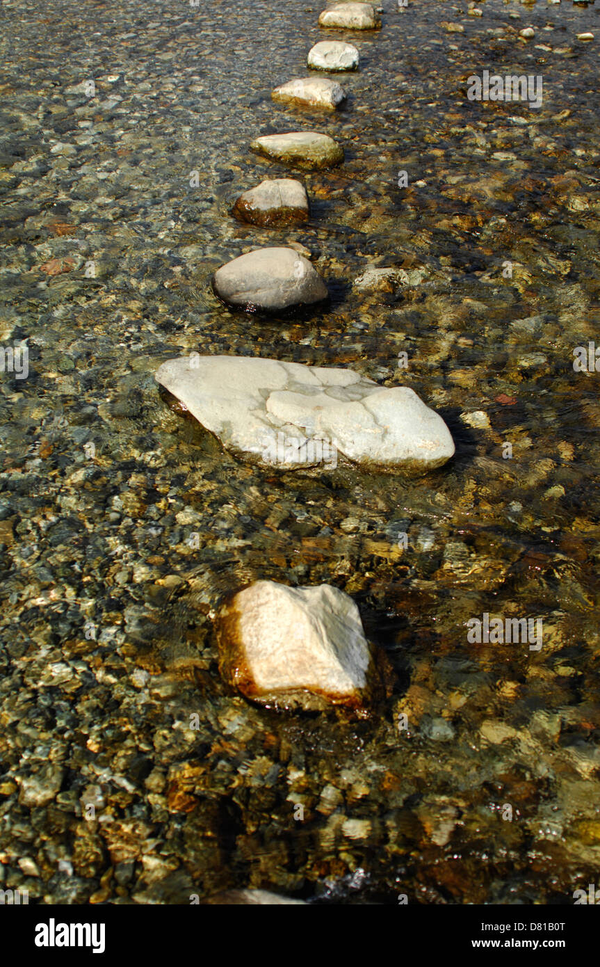 stepping stones in a stream Stock Photo - Alamy