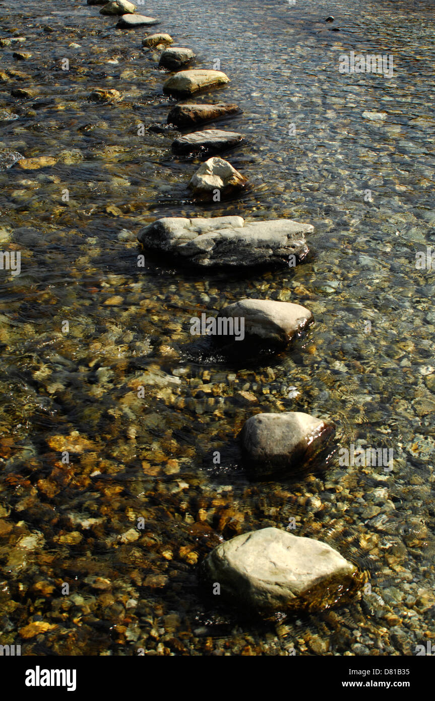 stepping stones in a stream Stock Photo - Alamy