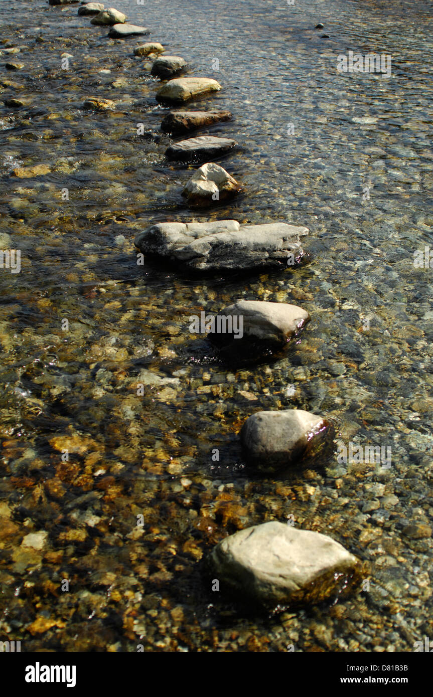 stepping stones in a stream Stock Photo - Alamy