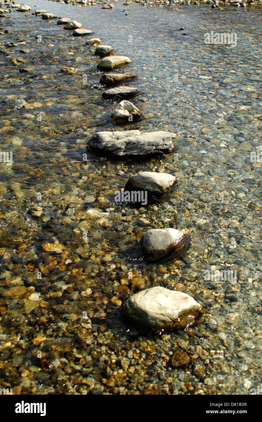 stepping stones in a stream Stock Photo - Alamy