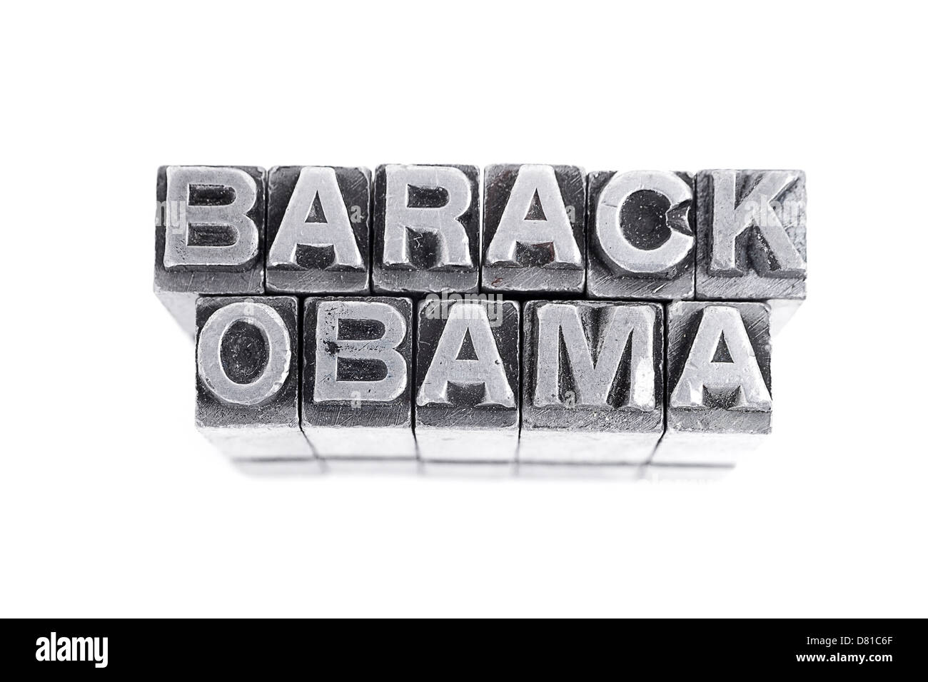 Barack Obama sign, antique metal letter type Stock Photo - Alamy