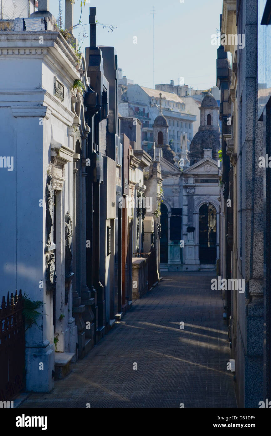 Elaborate graves and tombs in the Recoleta cemetery, Buenos Aires ...