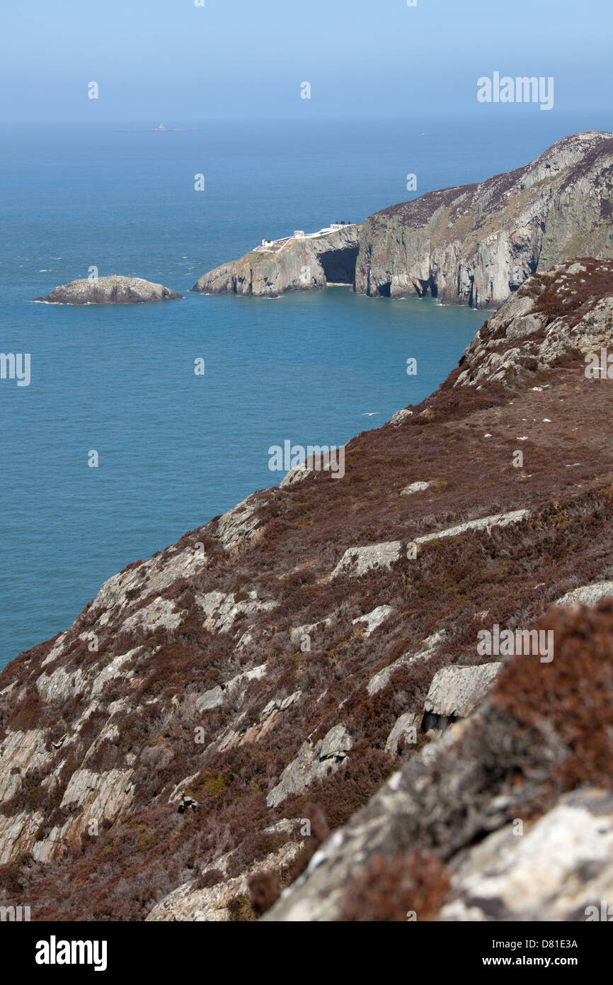 The Wales Coastal Path in North Wales. Picturesque aerial view of the ...