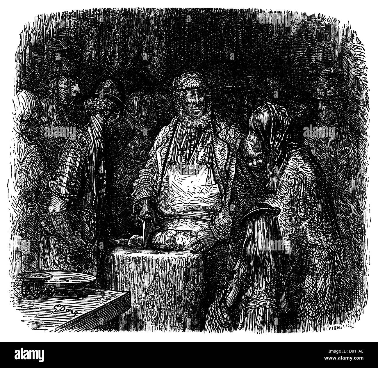 A Victorian butcher, his block, his beard, his customers [Gustav Doré ...