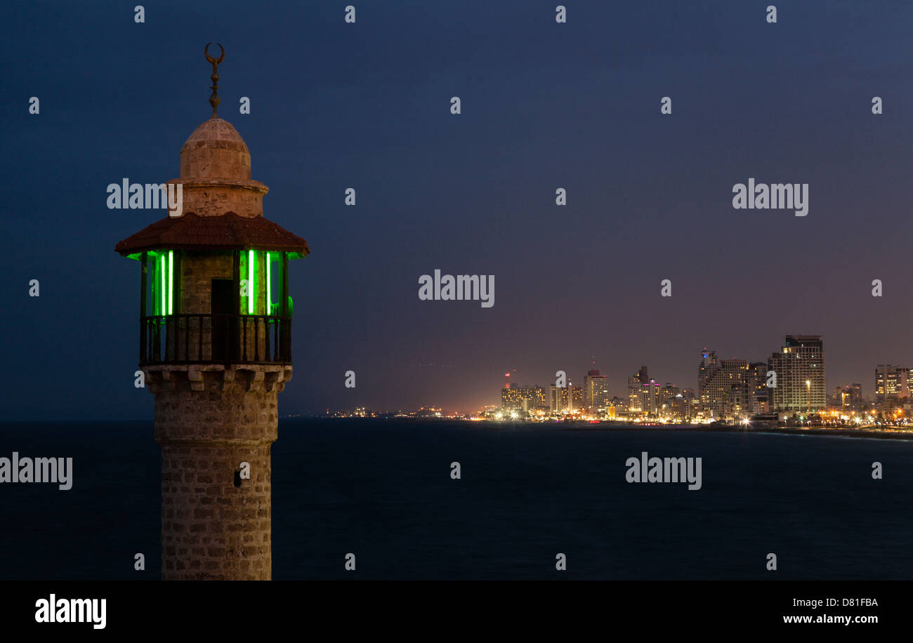 Tel Aviv at night Stock Photo - Alamy