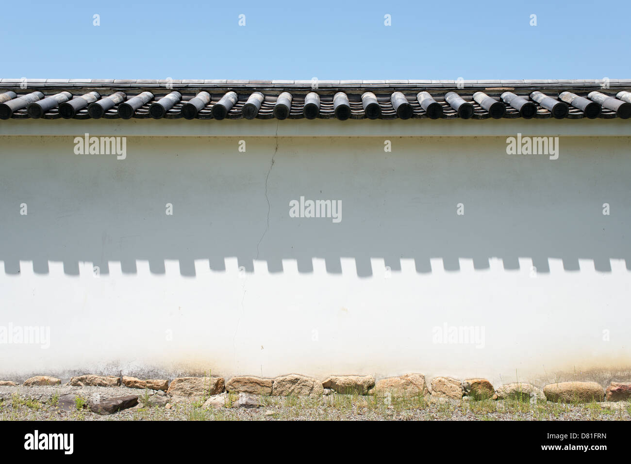 White wall of japanese, castle or temple wall Stock Photo - Alamy