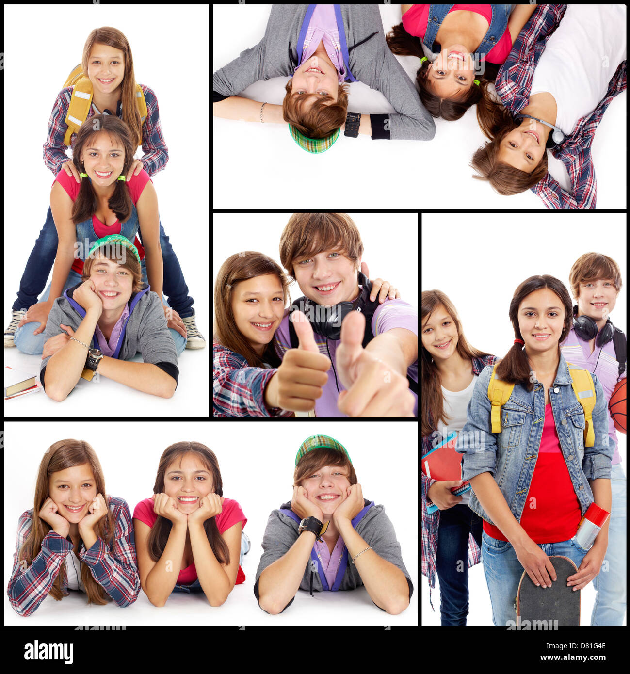 Collage of cute teens hi-res stock photography and images - Alamy