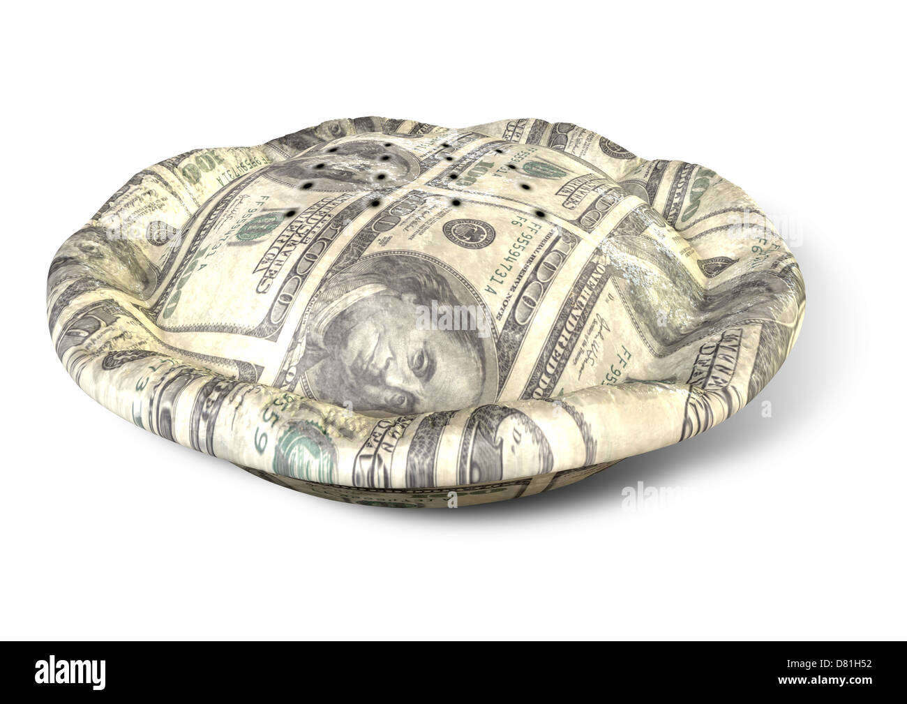 A perspective view of a regular baked pie with crimped edges made out ...