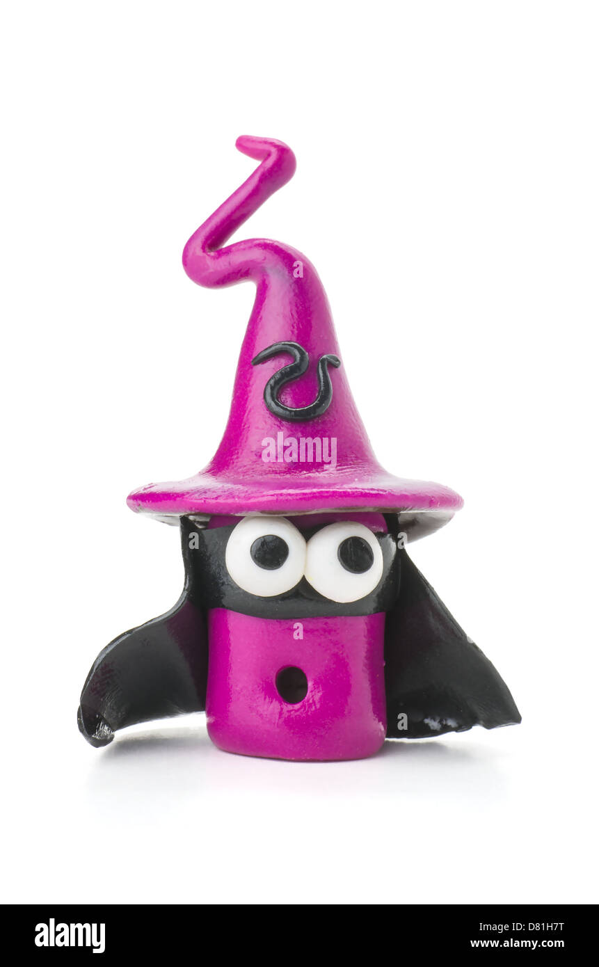 Handmade modeling clay figure with mask and cape Stock Photo - Alamy