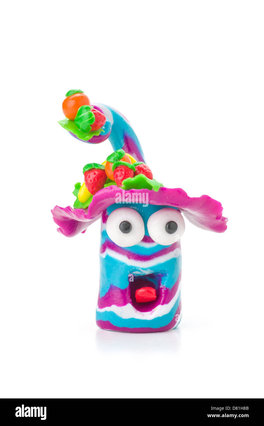 Handmade modeling clay figure with fruits Stock Photo - Alamy