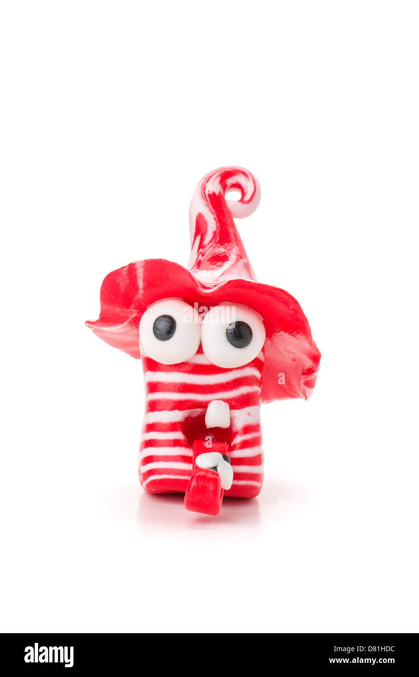 Handmade modeling clay figure with red and white stripes Stock Photo ...
