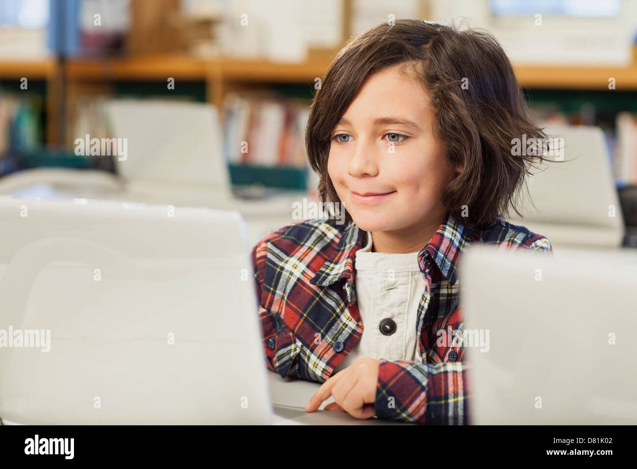 Boy laptop classroom hi-res stock photography and images - Alamy