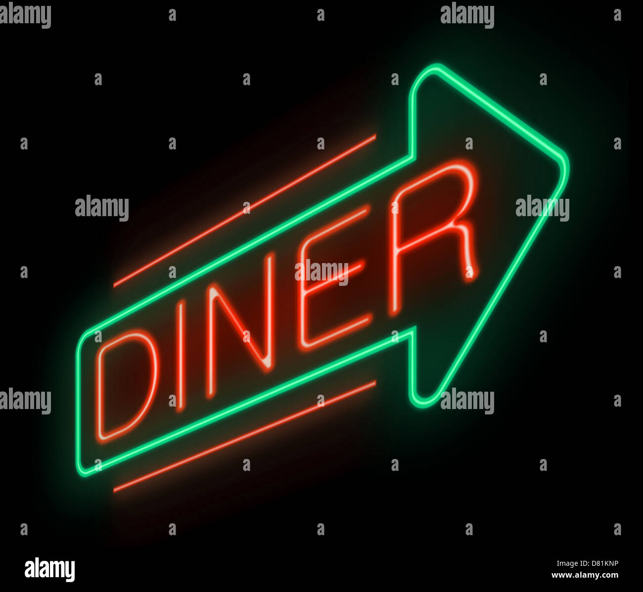 Neon diner sign illuminated dine hi-res stock photography and images ...