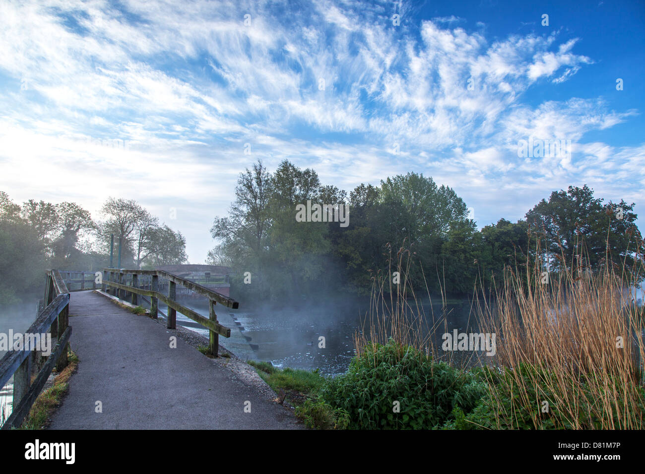 Misty Dawn at Beeleigh Falls Stock Photo - Alamy