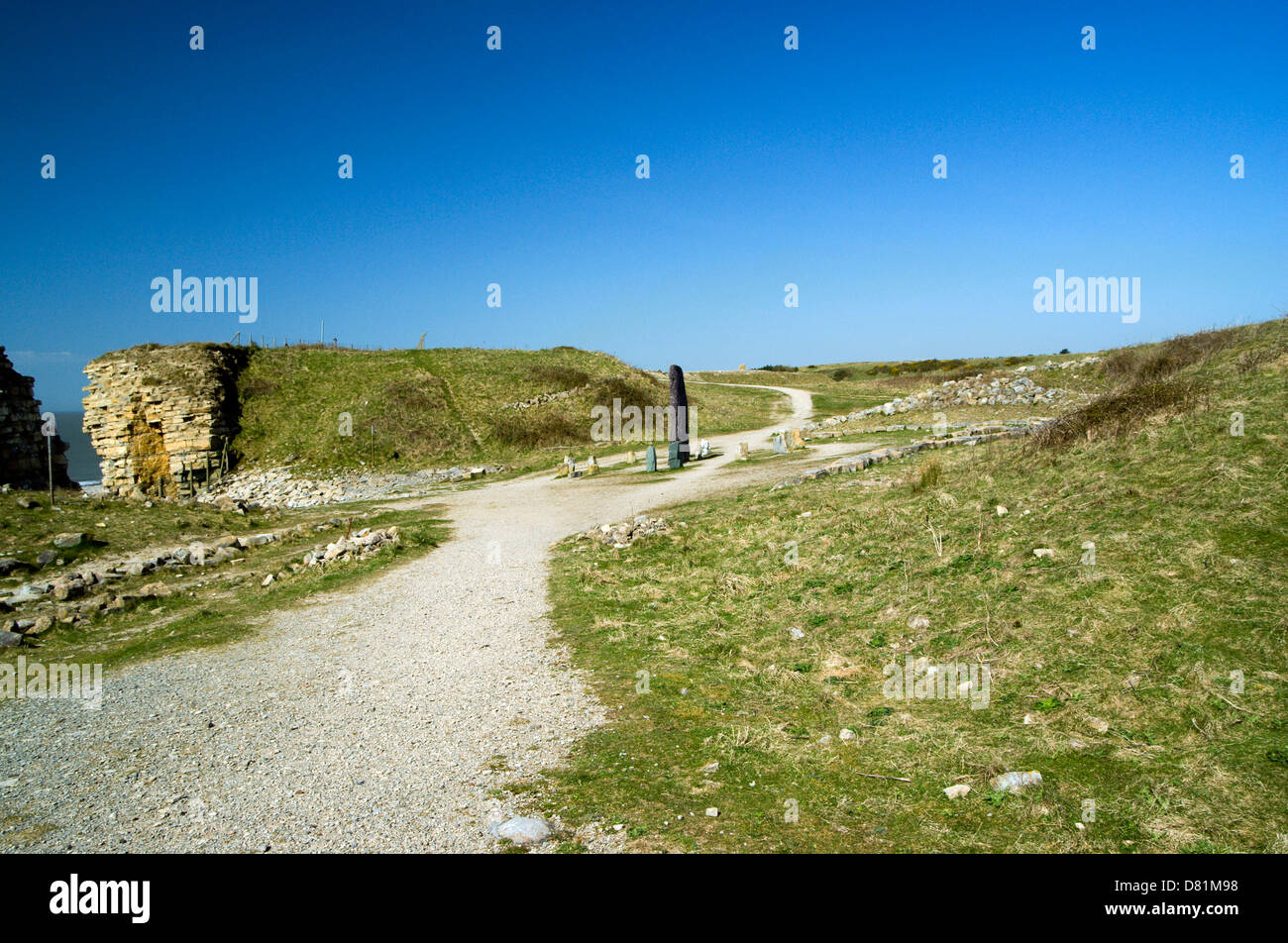 stone to mark the rhoose point land reclamation and new landscape ...
