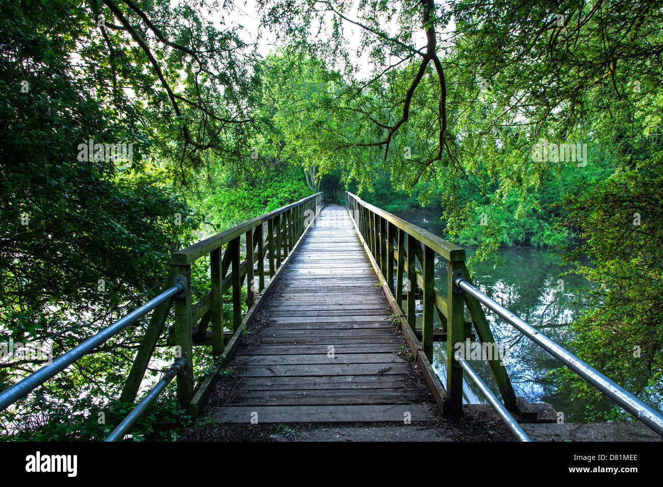 Footbridge Across Beeleigh Falls Stock Photo - Alamy