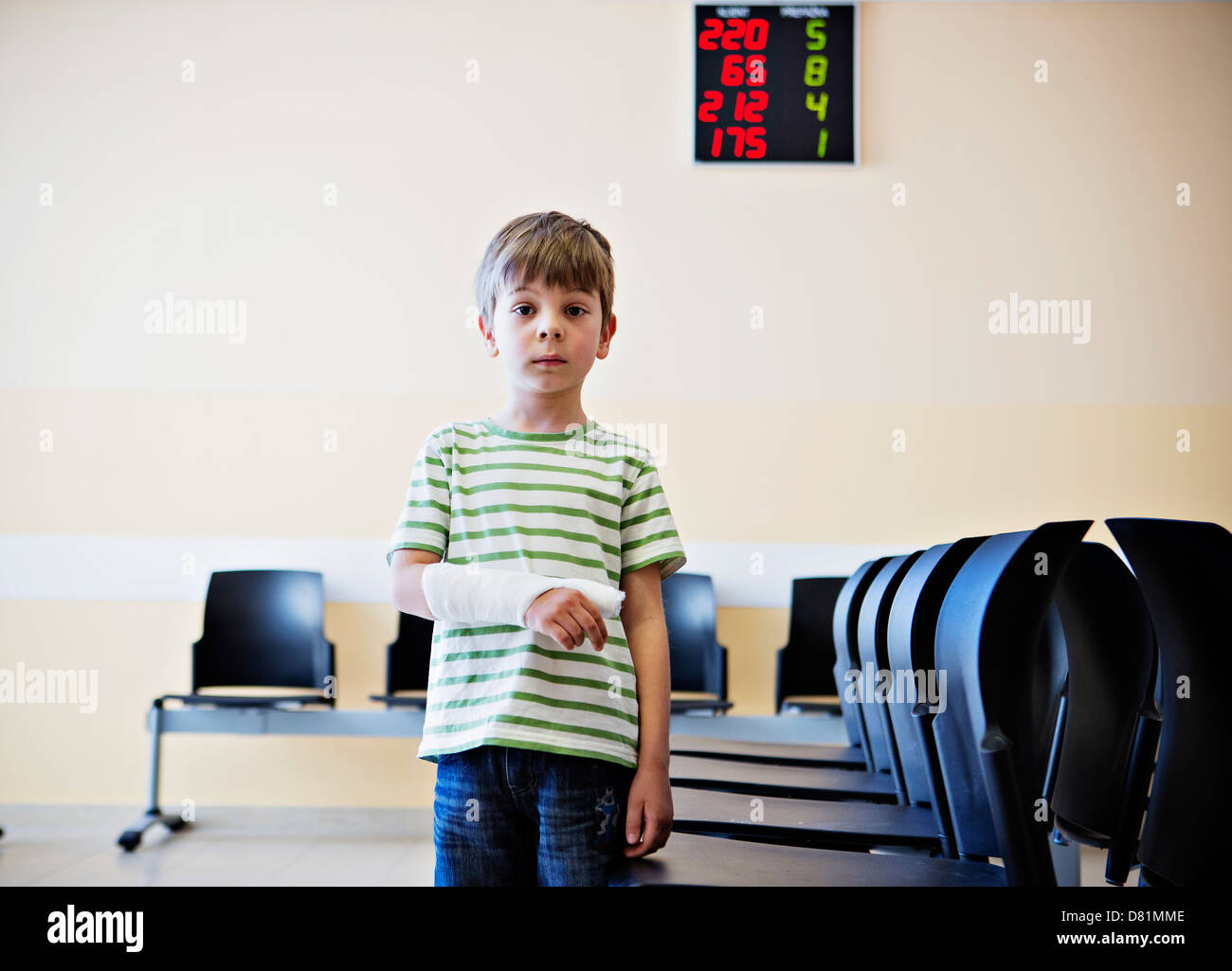 child kid boy accident injury broken bone arm hand plaster treatment ...