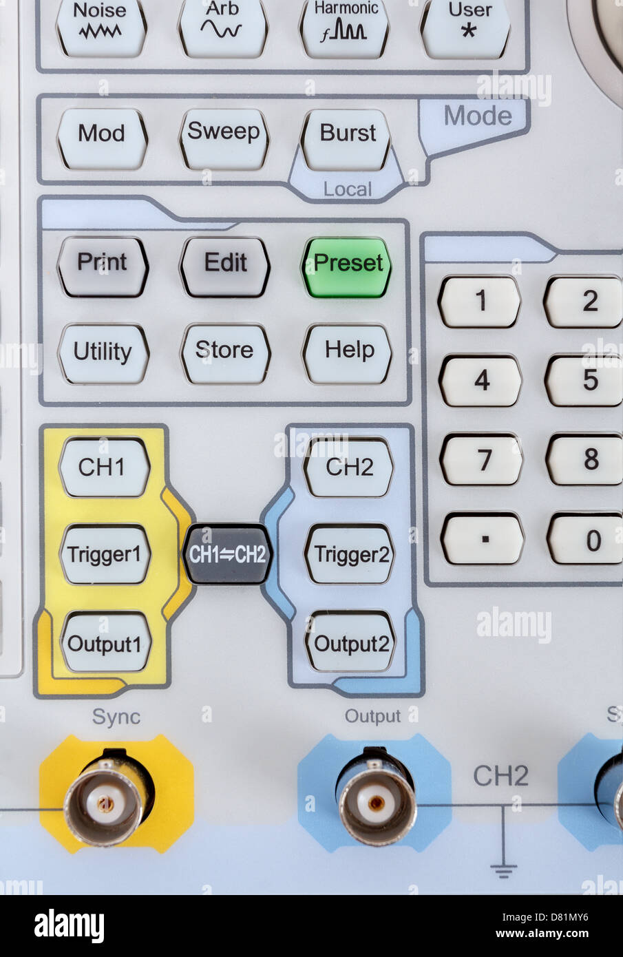 keyboard of Modern testing equipment - analyzer Stock Photo - Alamy