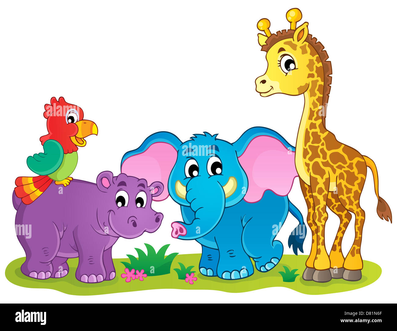 Cute African animals theme image 4 - picture illustration Stock Photo ...