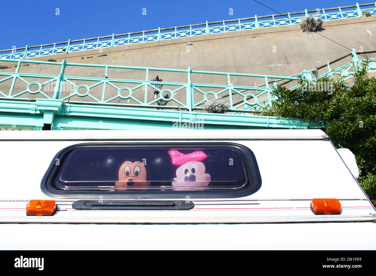 Mickey and mini mouse in a camper van Stock Photo - Alamy