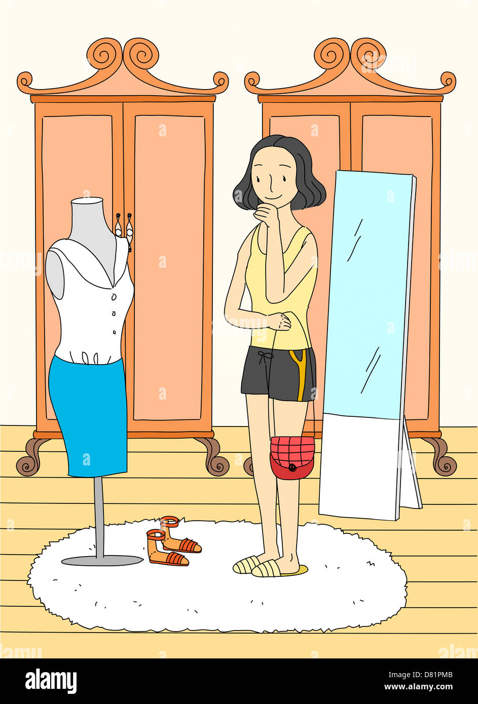 Person Getting Dressed Clipart