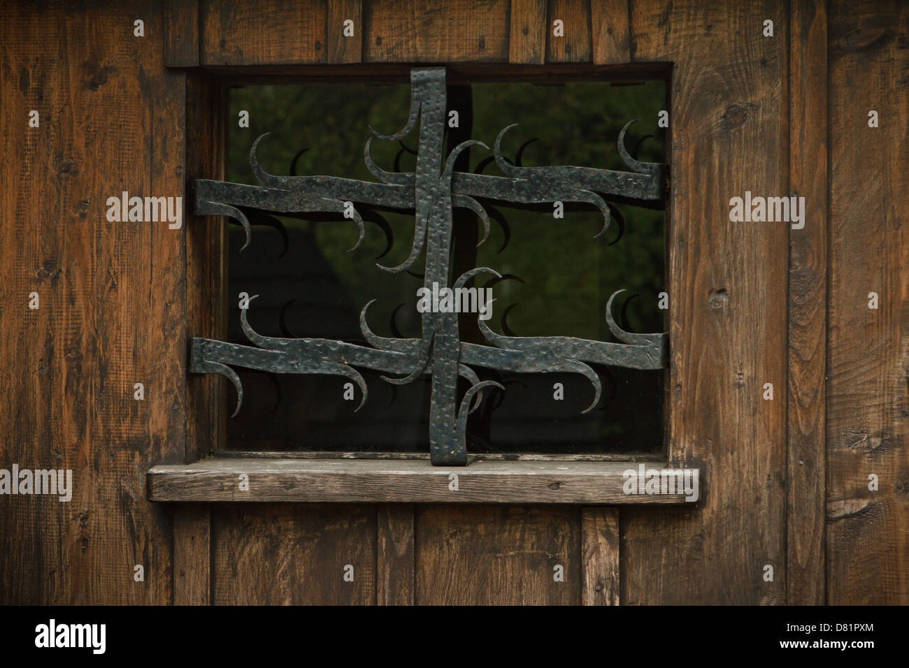 Small window in old wooden church Stock Photo - Alamy