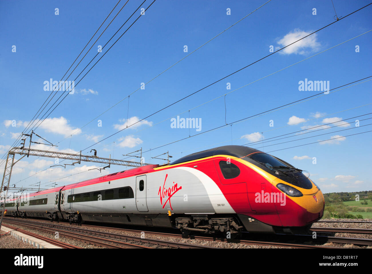 High speed train ( Virgin Trains Pendolino) in United Kingdom Stock ...