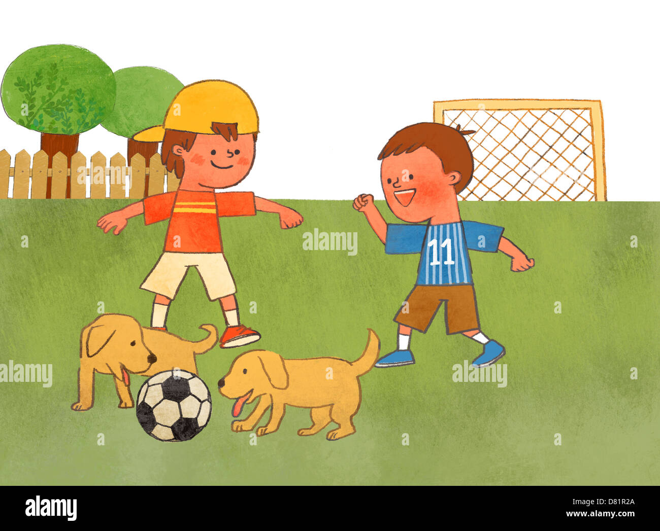 An illustration of children at play Stock Photo - Alamy