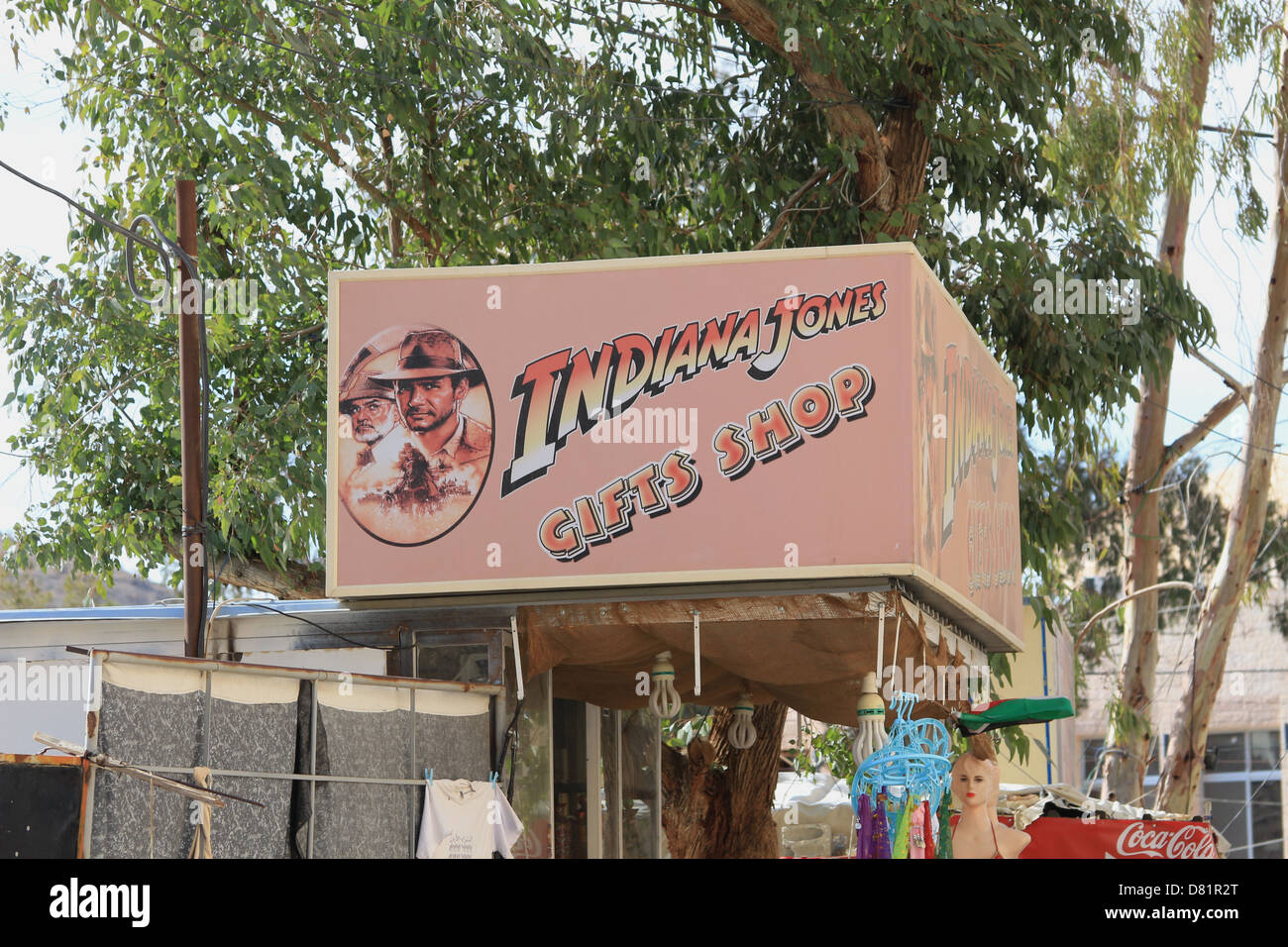 Indiana Jones sign at Petra Stock Photo - Alamy