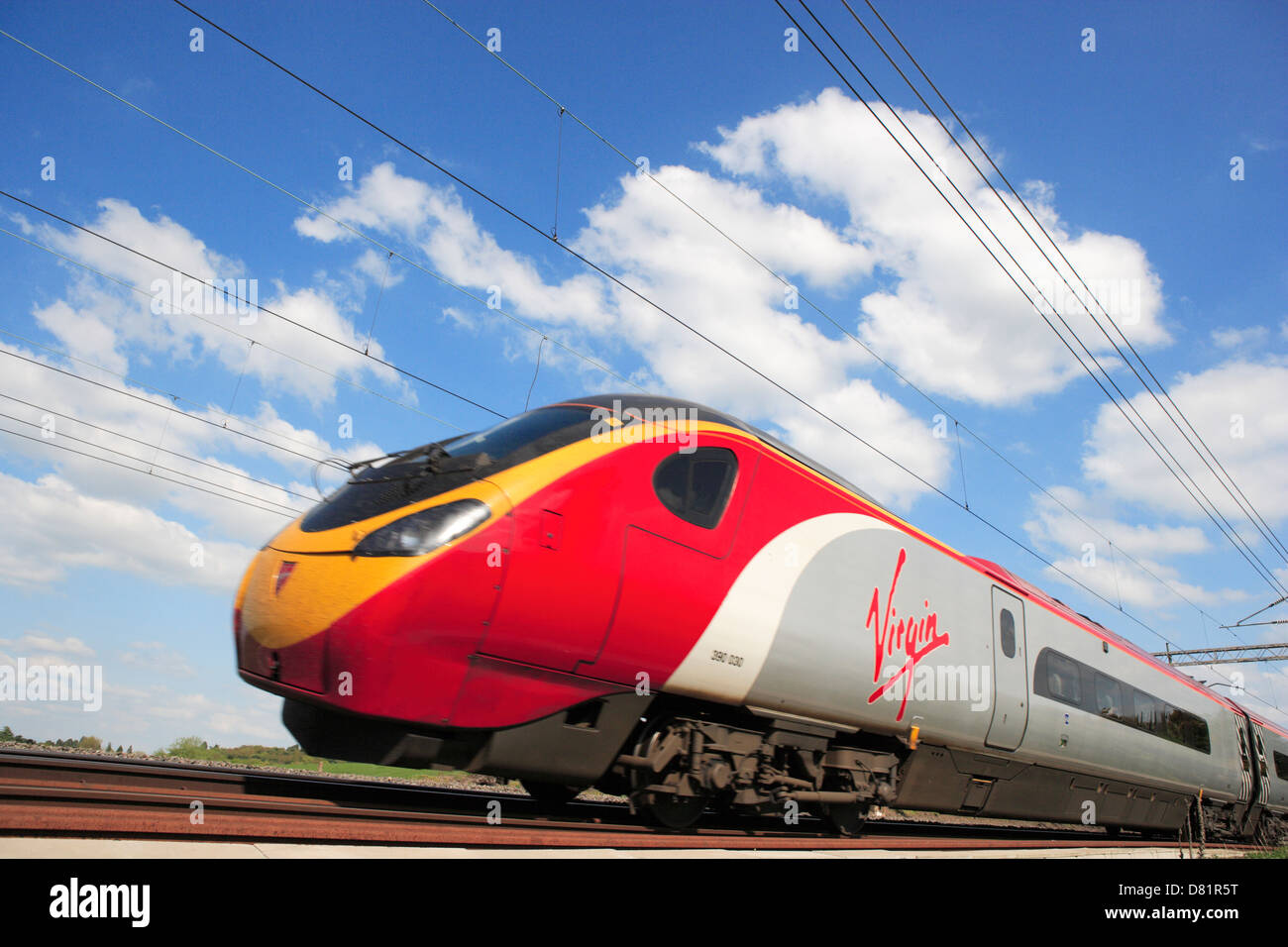 High speed train ( Virgin Trains Pendolino) in United Kingdom Stock ...