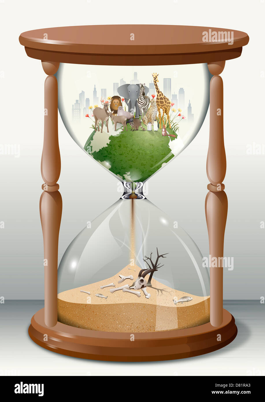 An illustration representing the impact of environmental damage Stock ...