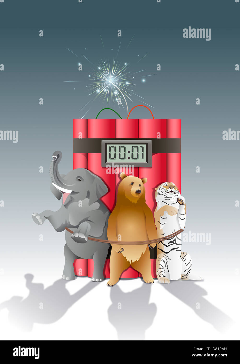 An illustration representing the impact of environmental damage Stock ...