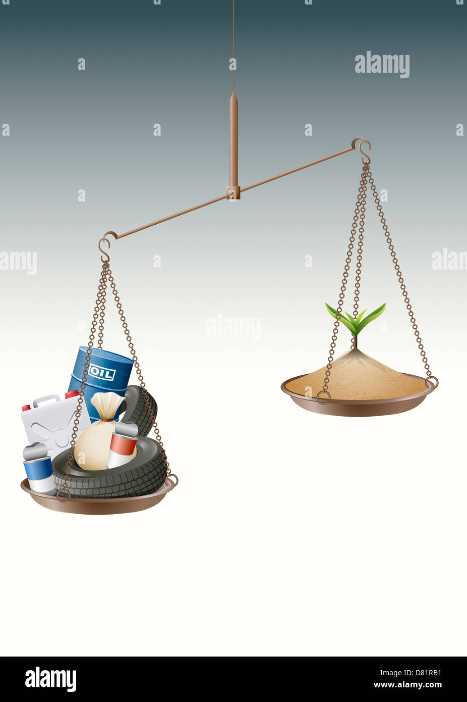 An illustration representing the impact of environmental damage Stock ...