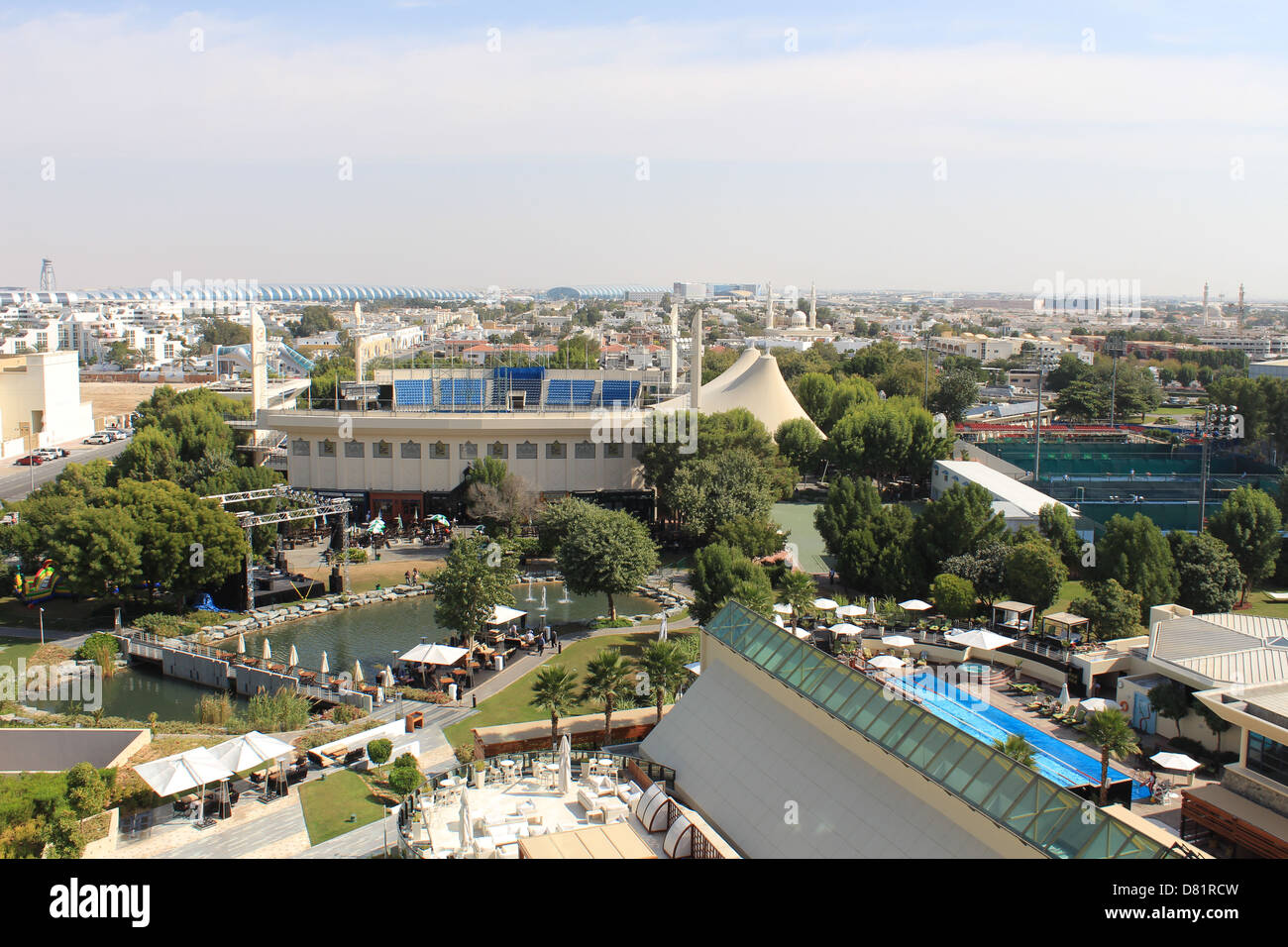 Dubai Tennis Stadium at Al Garhoud, Dubai, UAE Stock Photo - Alamy