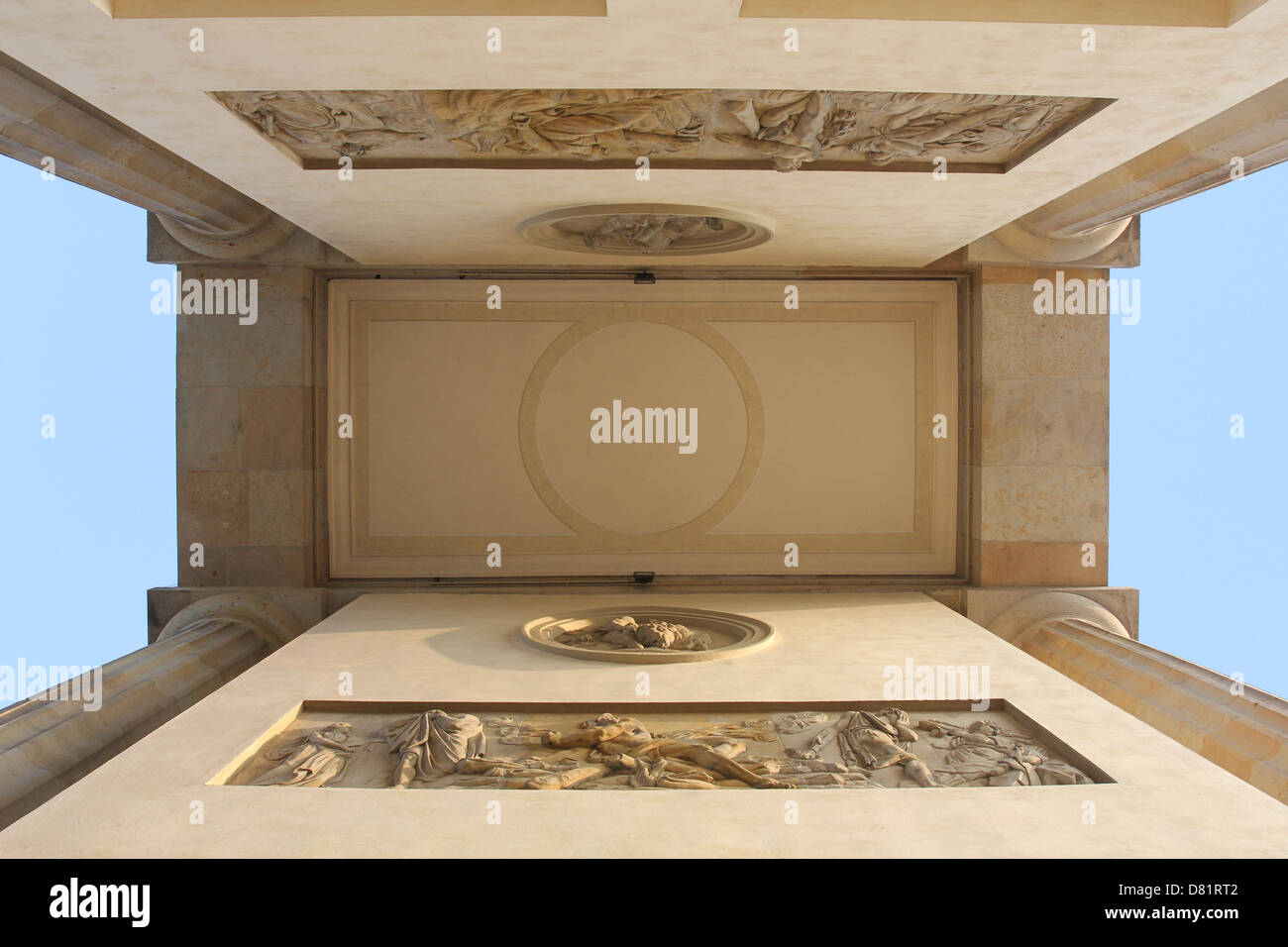 Downside Up view inside the famous brandenburger tor in berlin Stock ...