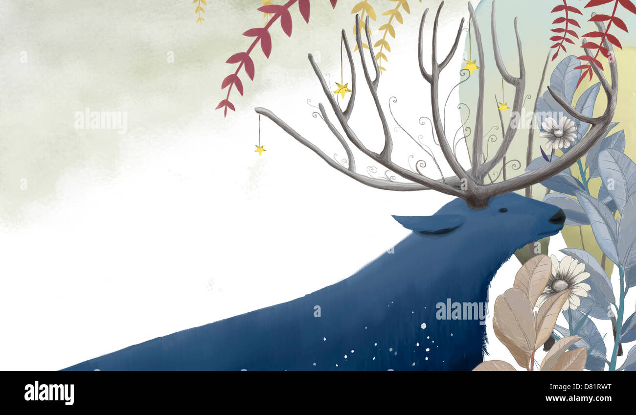 An abstract illustration of a nature scene Stock Photo - Alamy