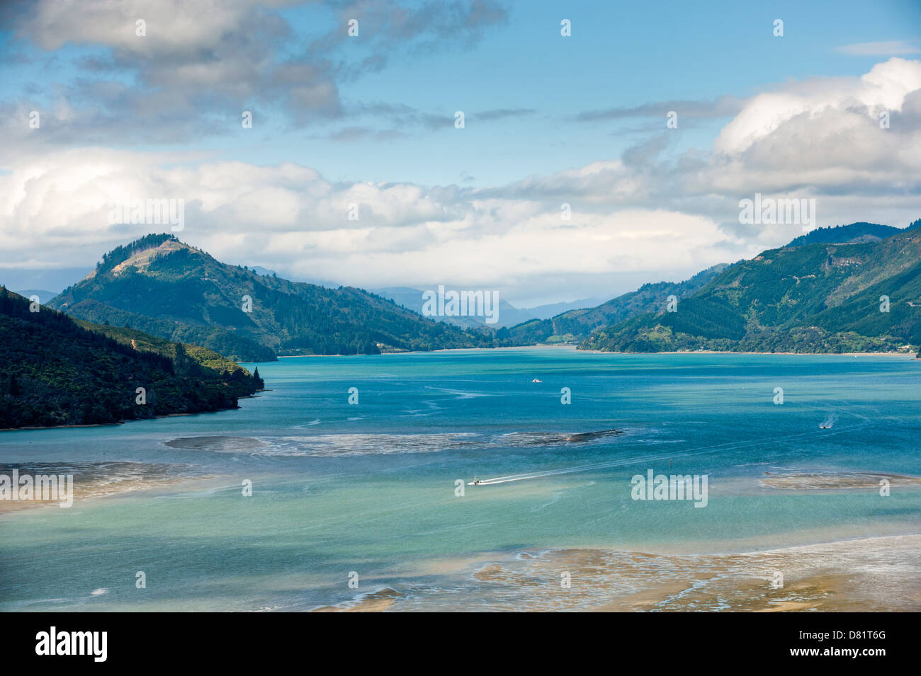 Mahau Sound, Marlborough Sounds. South Island, New Zealand Stock Photo ...
